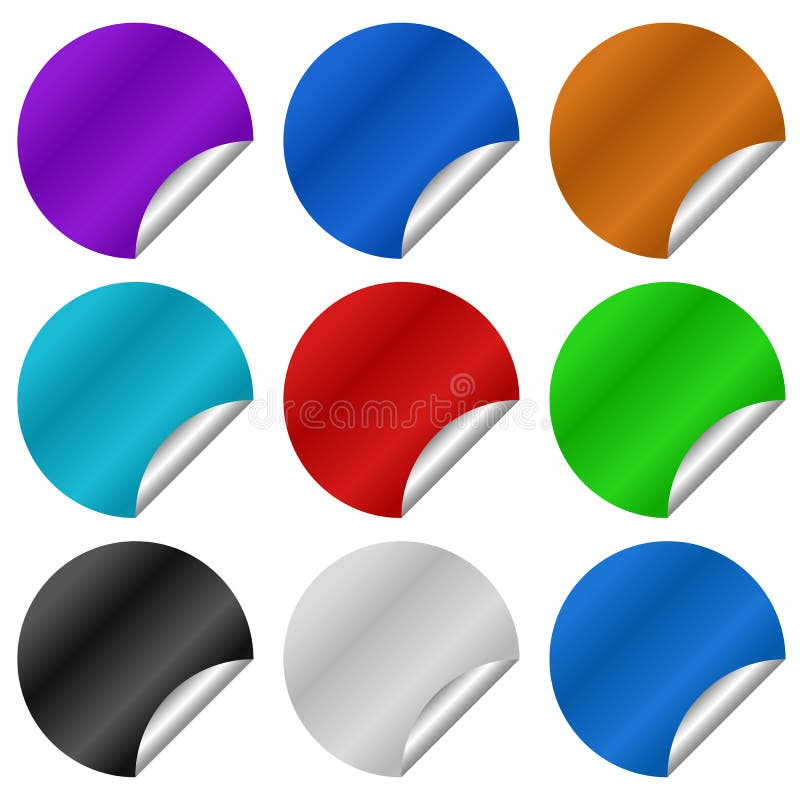 Blank Sticker Icon. Empty Promotional Label with Peel Off Corner Stock ...