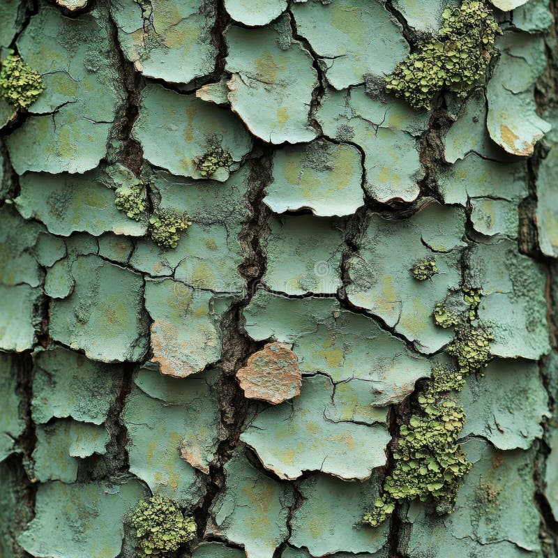 Peeling Tree Bark with Intricate Textures and Moss Accents Stock Image ...