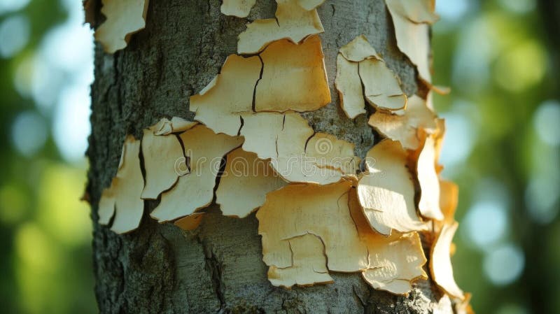 Peeling Tree Bark Texture Close Up View Stock Illustration ...