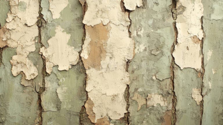 Peeling Tree Bark Texture Showing Green Beige Tones Stock Illustration ...
