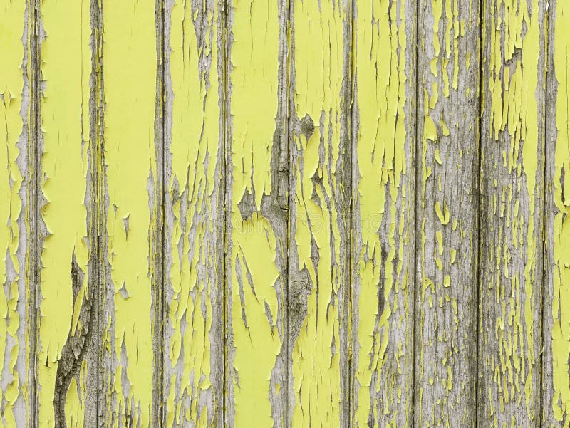 Peeling Yellow Paint on Old Wooden Wall Stock Photo - Image of ...