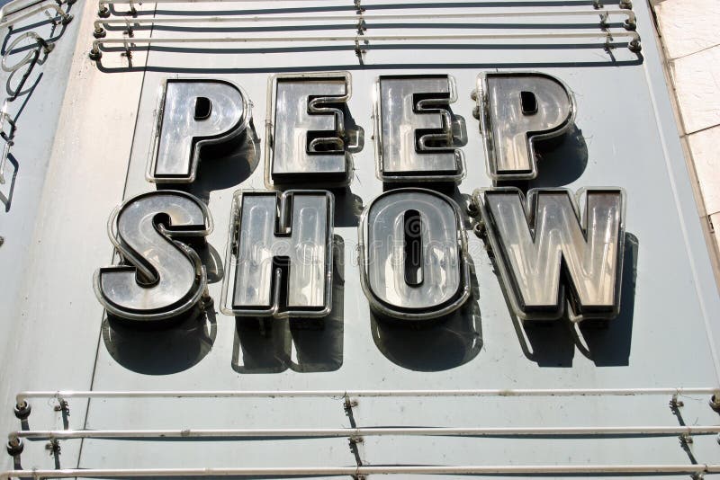 Peep Show Sign stock image. Image of gentlemen, shop, lifestyles - 5280813