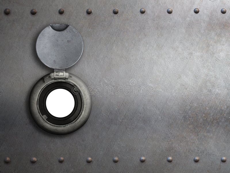 Peephole on Metal Armored Door Stock Photo - Image of safety, caution ...