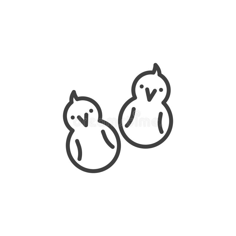 Peeps chicks line icon stock vector. Illustration of hollow - 365024698