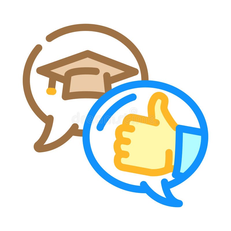 Peer Feedback Education Platform Color Icon Vector Illustration Stock ...