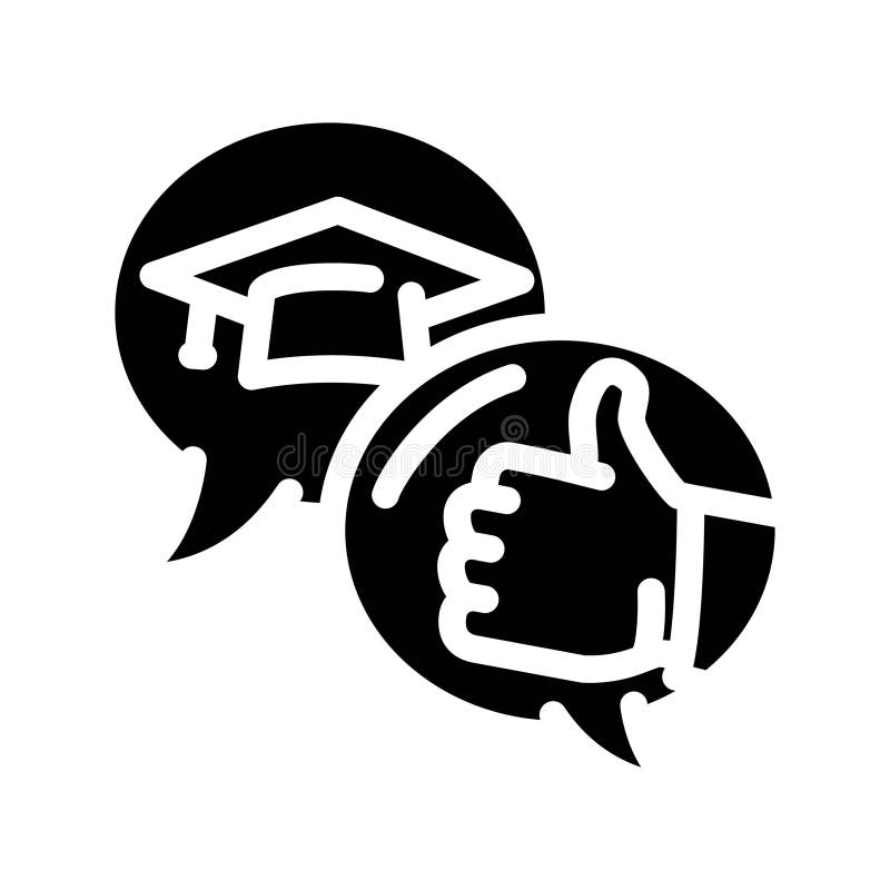 Peer Feedback Education Platform Glyph Icon Vector Illustration Stock ...