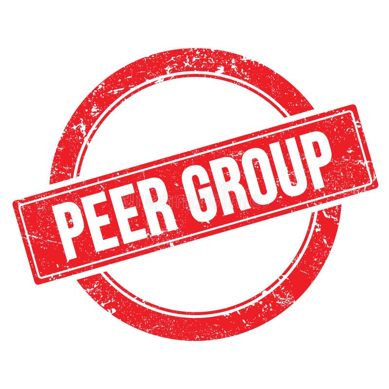 PEER GROUP Text on Red Grungy Round Stamp Stock Illustration ...
