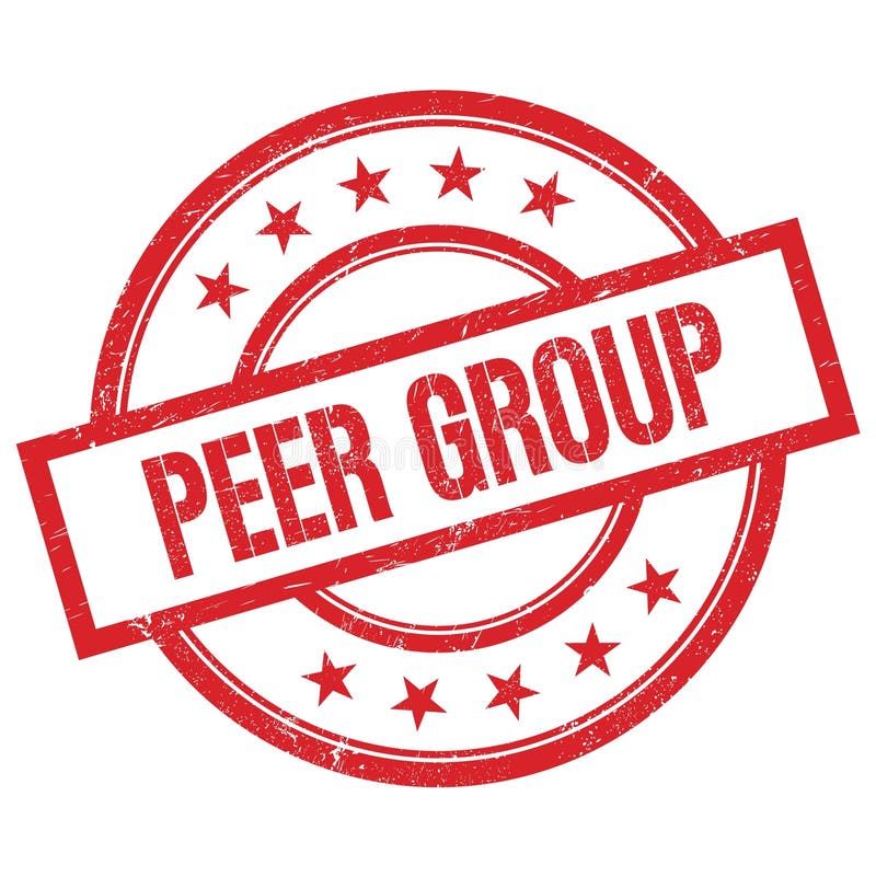 PEER GROUP Text Written on Red Vintage Round Stamp Stock Illustration ...