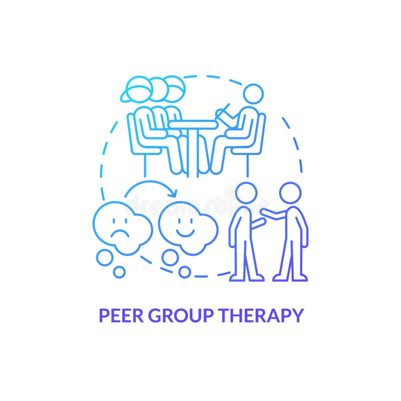 Peer Group Therapy Blue Gradient Concept Icon Stock Vector - Illustration of therapy, concept ...