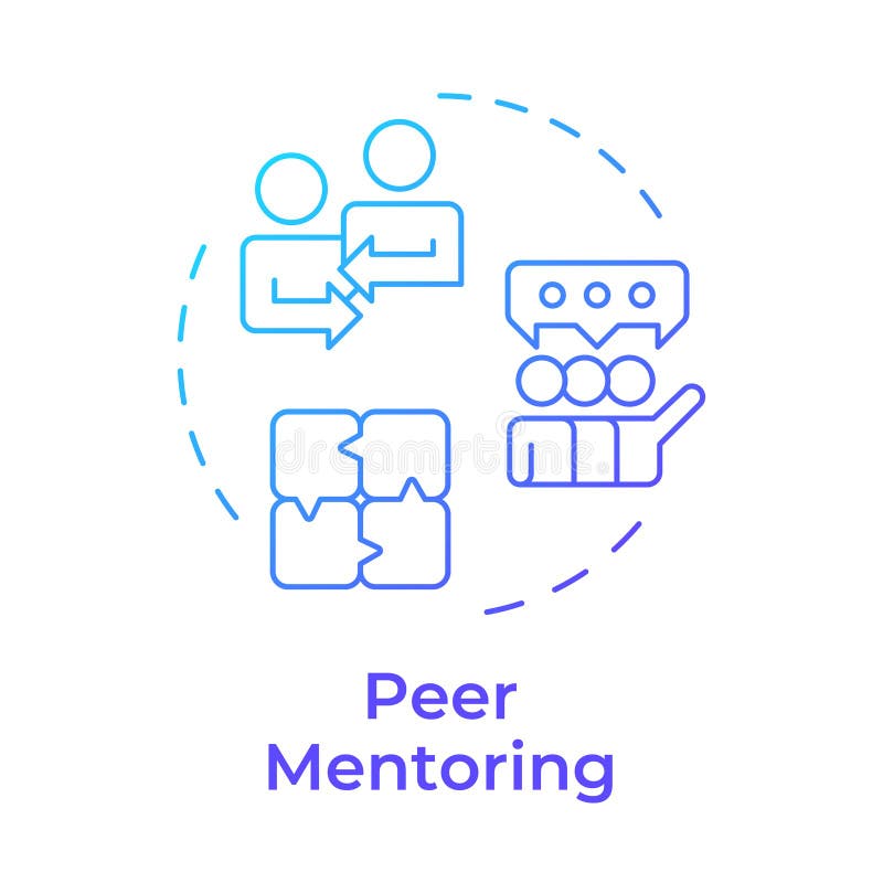 Peer Mentoring Blue Gradient Concept Icon Stock Vector - Illustration ...
