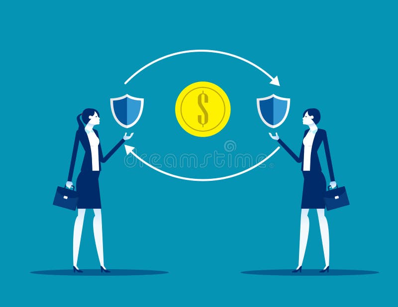 Peer To Peer Insurance Model. P2P Digital Insurers Service Stock Vector ...