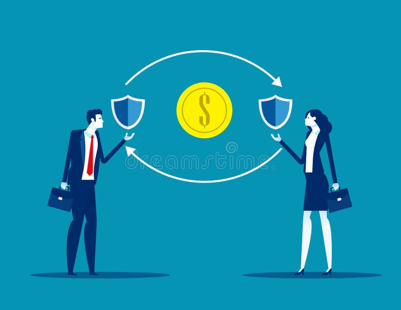 Peer To Peer Insurance Model. P2P Digital Insurers Service Stock Vector ...