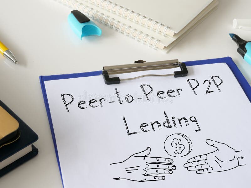 Peer-to-Peer P2P Lending is Shown on the Photo Using the Text Stock ...