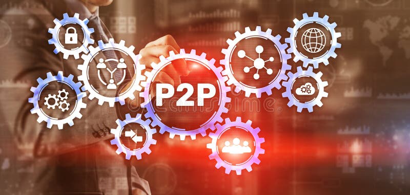 Peer To Peer P2P. Magnifying Stock Photo - Image of technology, graphic ...