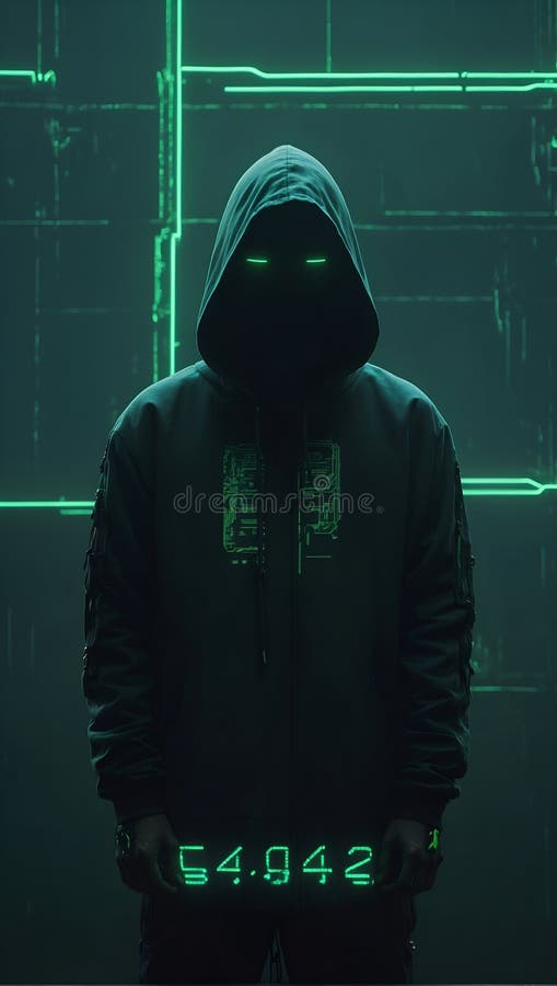 Techno Veil: the Uncharted Code. Generative AI Stock Illustration ...