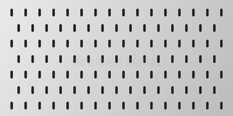 Peg Board with Oval Holes. Rectangle Grey Gradient Peg Board Perforated ...