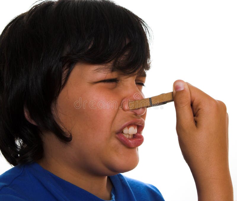 Peg on nose stock photo. Image of stench, funny, blocked - 1146330