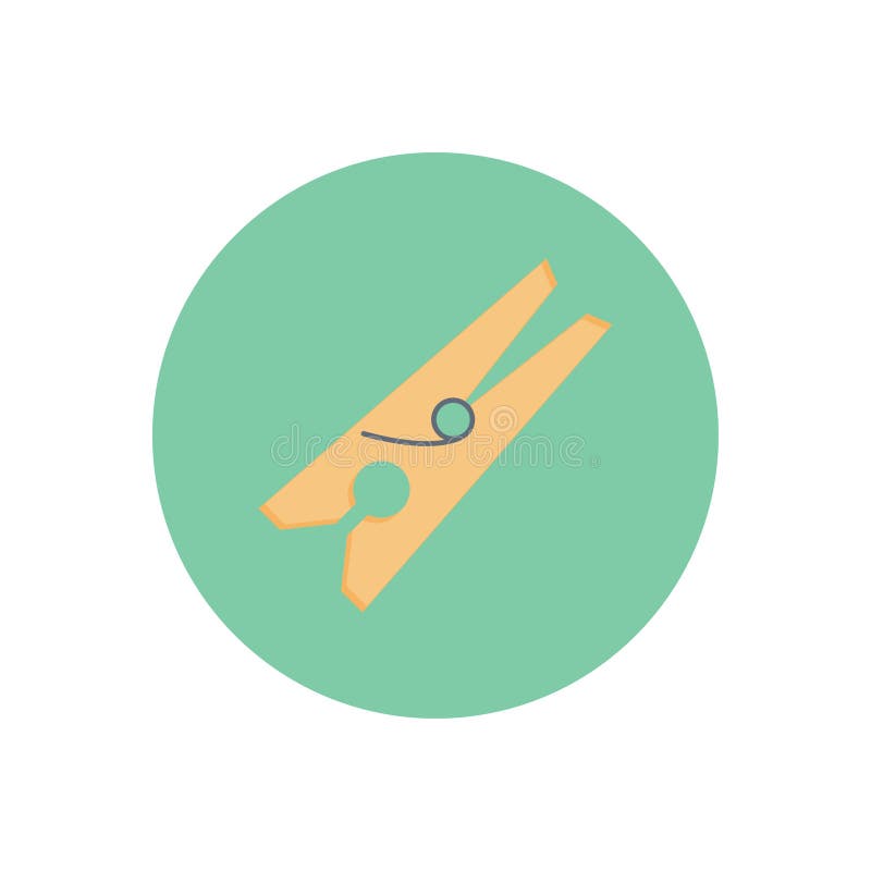 Peg Vector Flat Colour Icon Stock Vector - Illustration of closeup ...