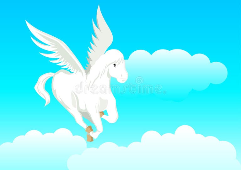 Pegasus Flying Blue Sky Stock Illustrations – 214 Pegasus Flying Blue ...