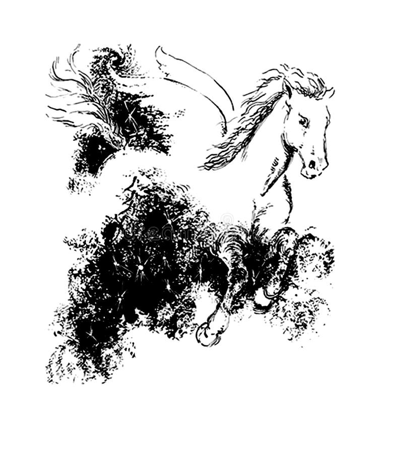 Pegasus stock illustration. Illustration of winged, poetries - 6396688
