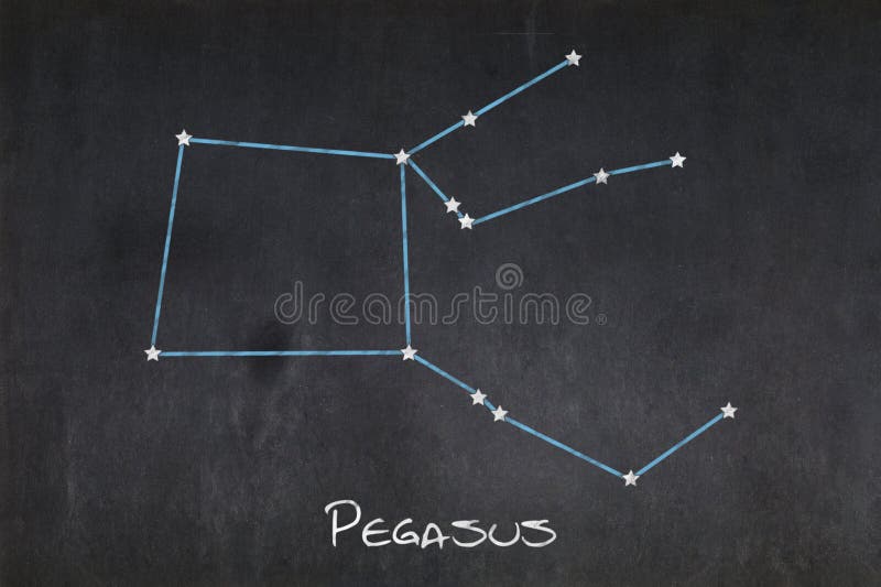 Pegasus Constellation Drawn on a Blackboard Stock Photo - Image of ...