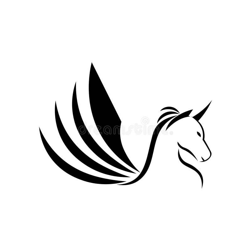 Pegasus Icon Logo Free Vector Design Stock Vector - Illustration of ...