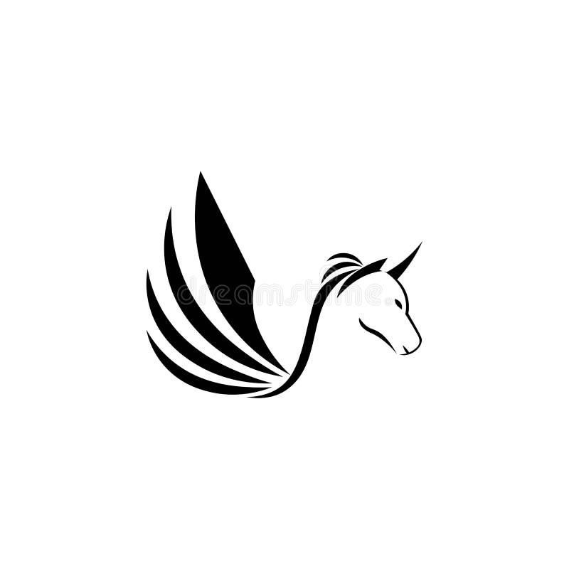 Pegasus Icon Logo Free Vector Design Stock Vector - Illustration of ...