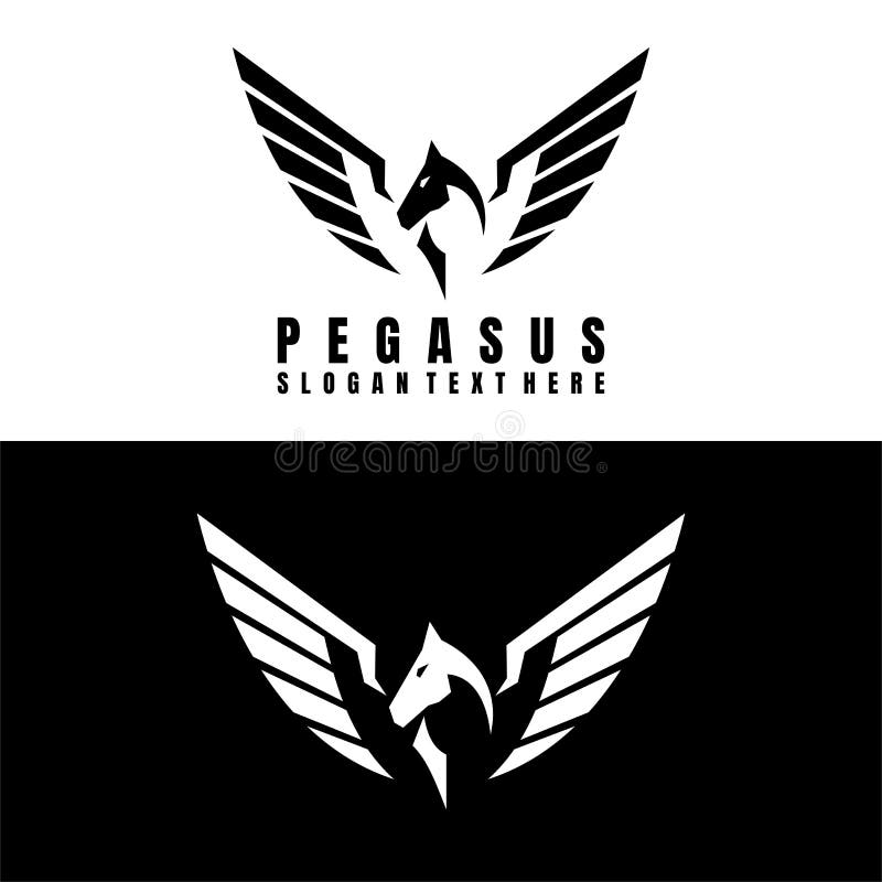 Pegasus logo design stock vector. Illustration of mythology - 192391419