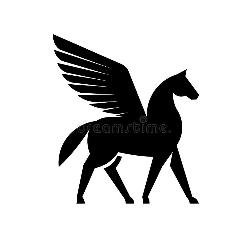 Pegasus Logo With Stars Vector Stock Vector - Illustration of beautiful ...