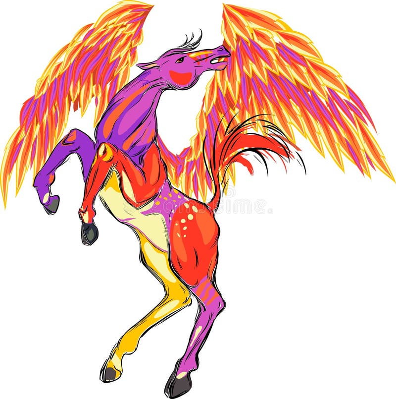 Pegasus stock vector. Illustration of fiery, folklore - 54984562
