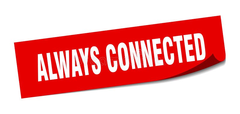 Pegatina Conectada Siempre Signo Cuadrado Siempre Conectado Siempre ...