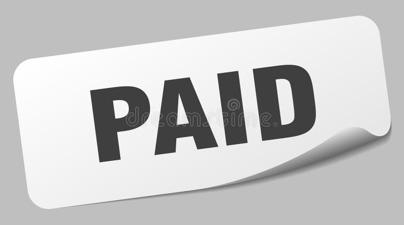 Pegatina De Pago. Etiqueta Pagada Ilustración del Vector - Ilustración ...