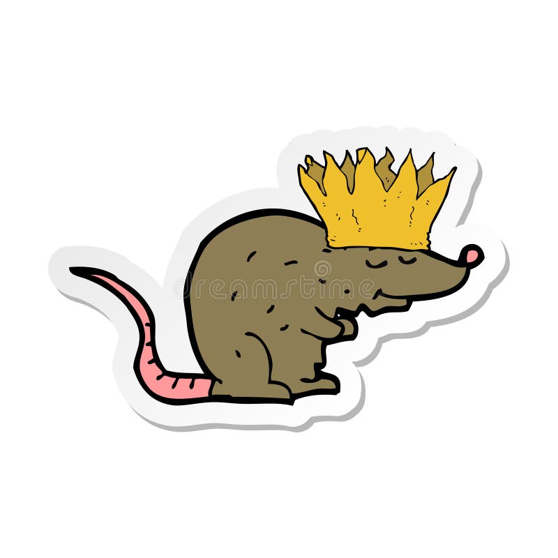 Pegatina De Una Caricatura De Una Rata Real Ilustración del Vector ...