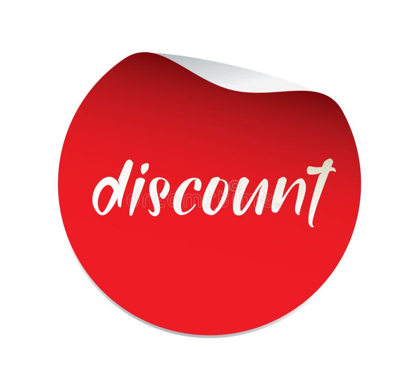 Pegatina De Vector Rojo. Descuento. Insignia Vectorial Y Logotipo ...