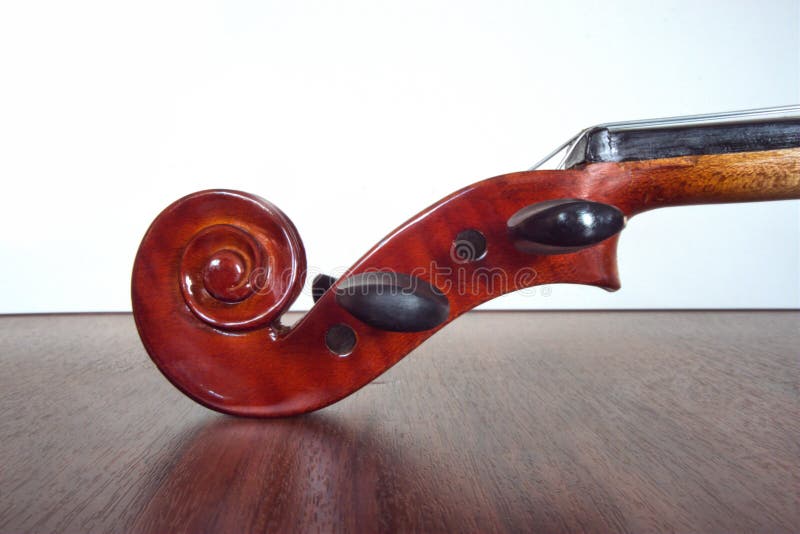 Pegbox and Scroll of Violin. Stock Image - Image of culture, master ...