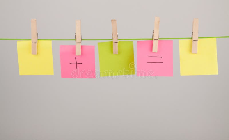 Three Colored Piece of Paper for Notes Stock Photo - Image of border ...