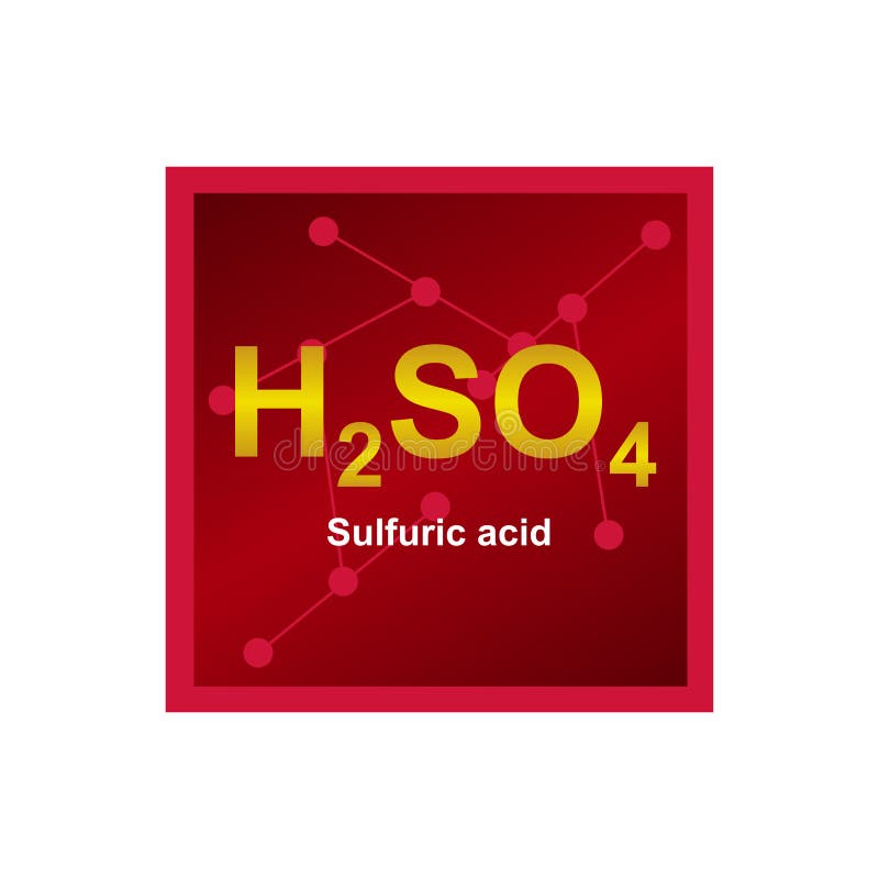 Vector Symbol of Sulfuric Acid H2SO4 on the Background from Connected ...