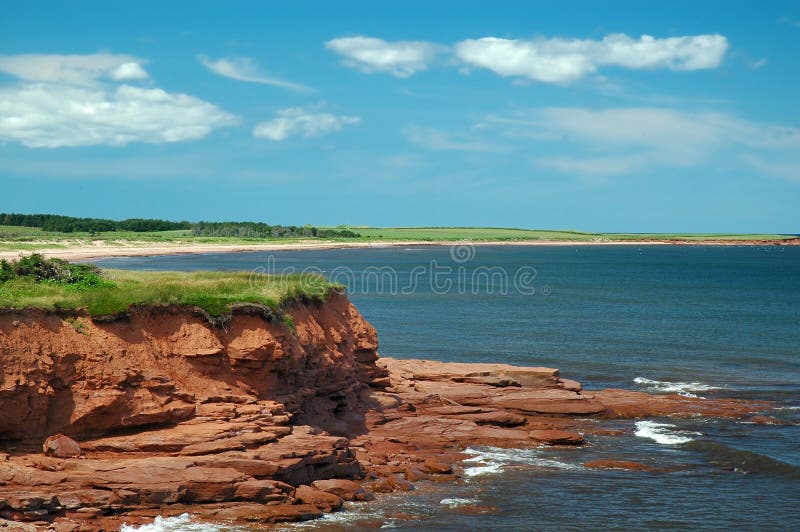 PEI Coast stock photo. Image of rock, edward, ocean, sandstone - 12320552