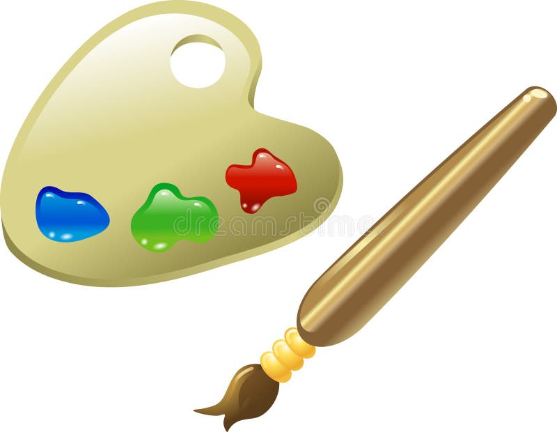 Peignez La Palette De Pinceau Illustration de Vecteur - Illustration du ...