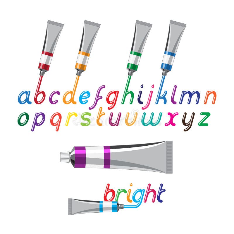 Peignez la police de tubes illustration de vecteur. Illustration du ...