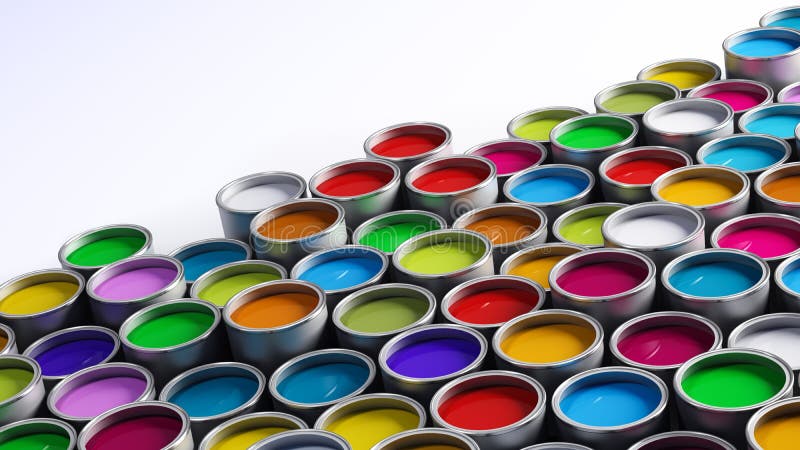 Peignez les bidons photo stock. Image du métal, ouvert - 111575776