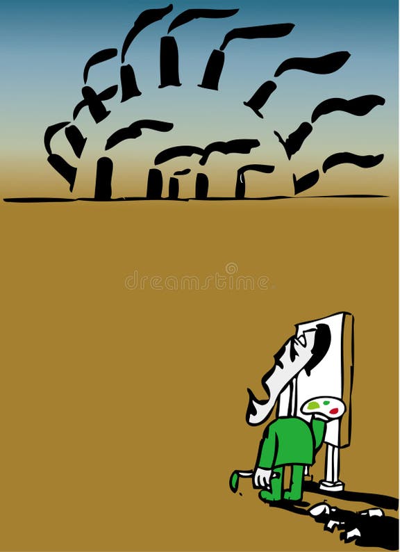 Peintre perdu illustration stock. Illustration du usines - 11824836