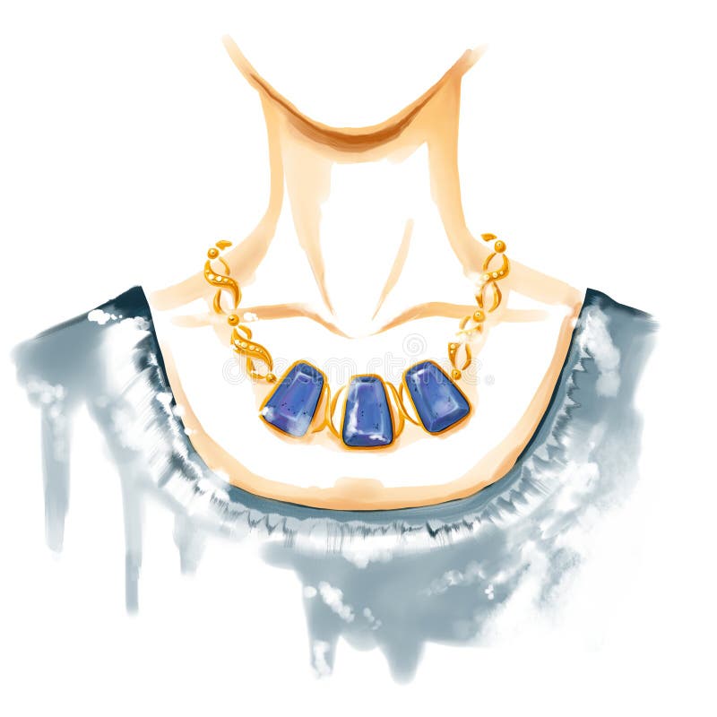 Collier Cours de dessin illustration de vecteur. Illustration du gosse ...