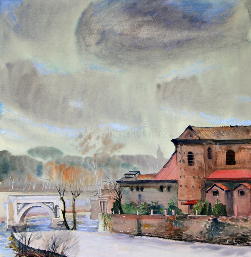 Peinture D'aquarelle De Rome Illustration Stock - Illustration du ...