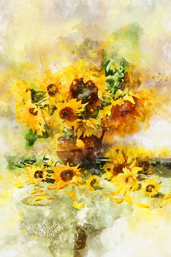 Peinture De Bouquet De Tournesol En Aquarelle Illustration Stock ... Peinture De Bouquet De Tournesol En Aquarelle Illustration Stock ...