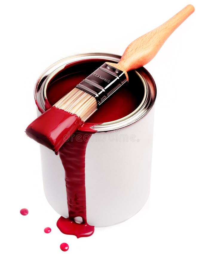 Peinture rouge photo stock. Image du peinture, pinceaux - 11196468