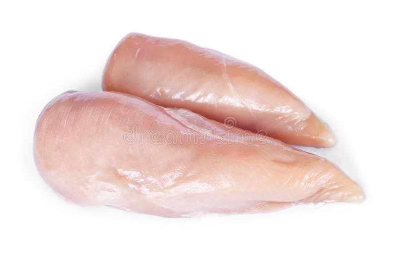 Peito De Frango Cru, Isolado No Fundo Branco Imagem de Stock - Imagem ...