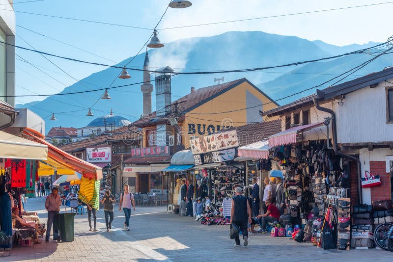 PEJA, KOSOVO, SEPTEMBER 18, 2019: View of Bazaar in Peja, Kosovo ...