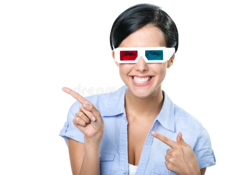 Peka Med Pekfingerflickan I Exponeringsglas 3D Fotografering för ...