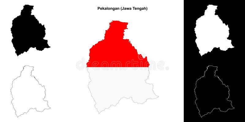 Pekalongan outline map stock illustration. Illustration of outline ...